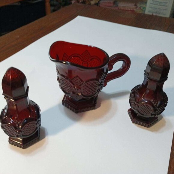 Avon | Dining | Vintage Avon Ruby Red Salt And Pepper Shakers And ...